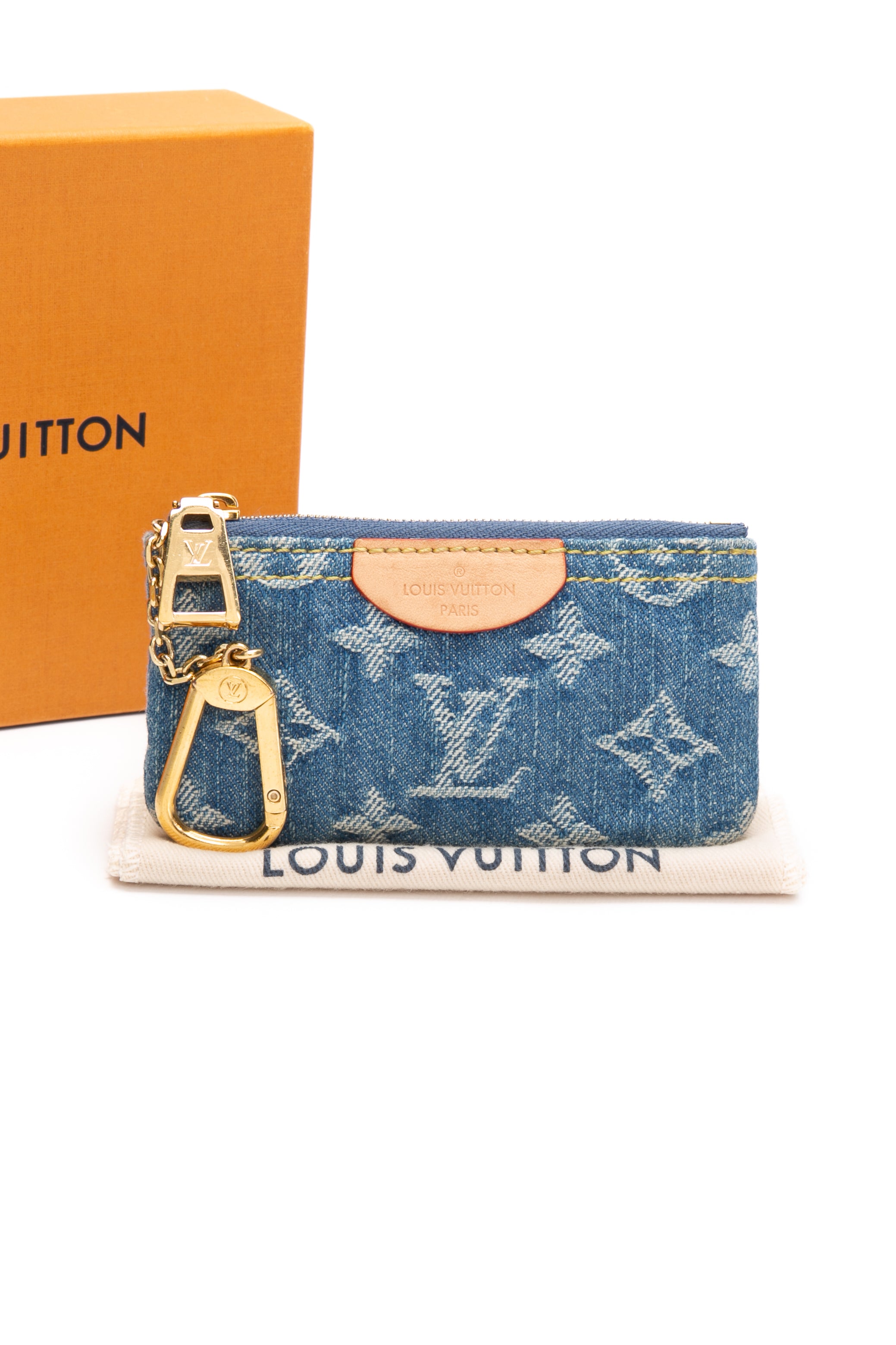 LOUIS VUITTON Monogram Denim Key Pouch Cles – Luxury Labels