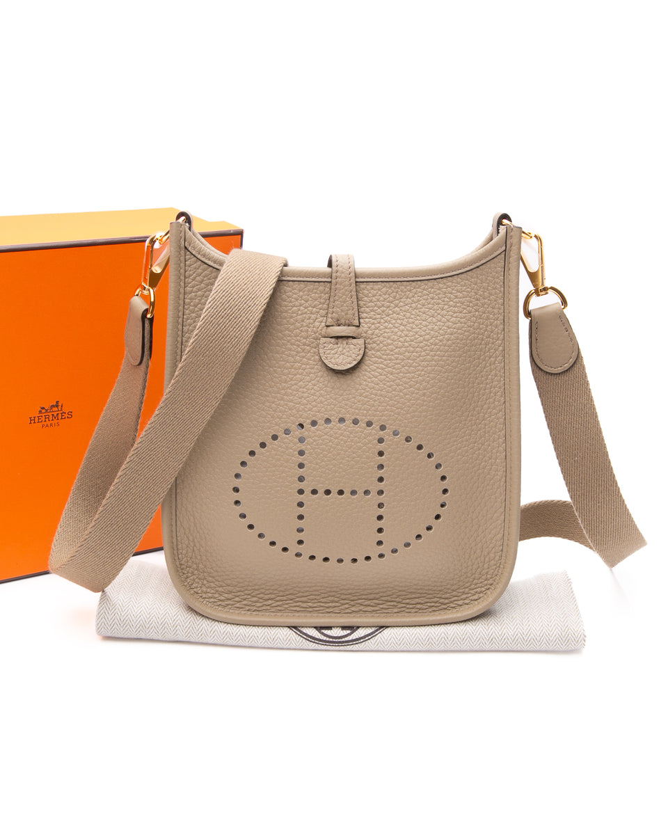 HERMES Beige Marfa Evelyne TPM Clemence Leather Crossbody (New ...